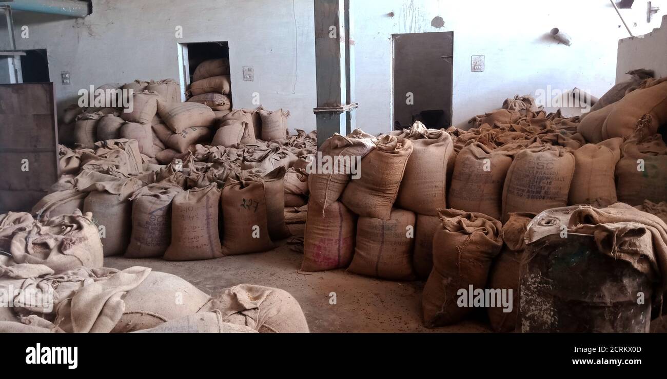 Stock of old rusty rice sacks exposed to the dusty background Stock ...