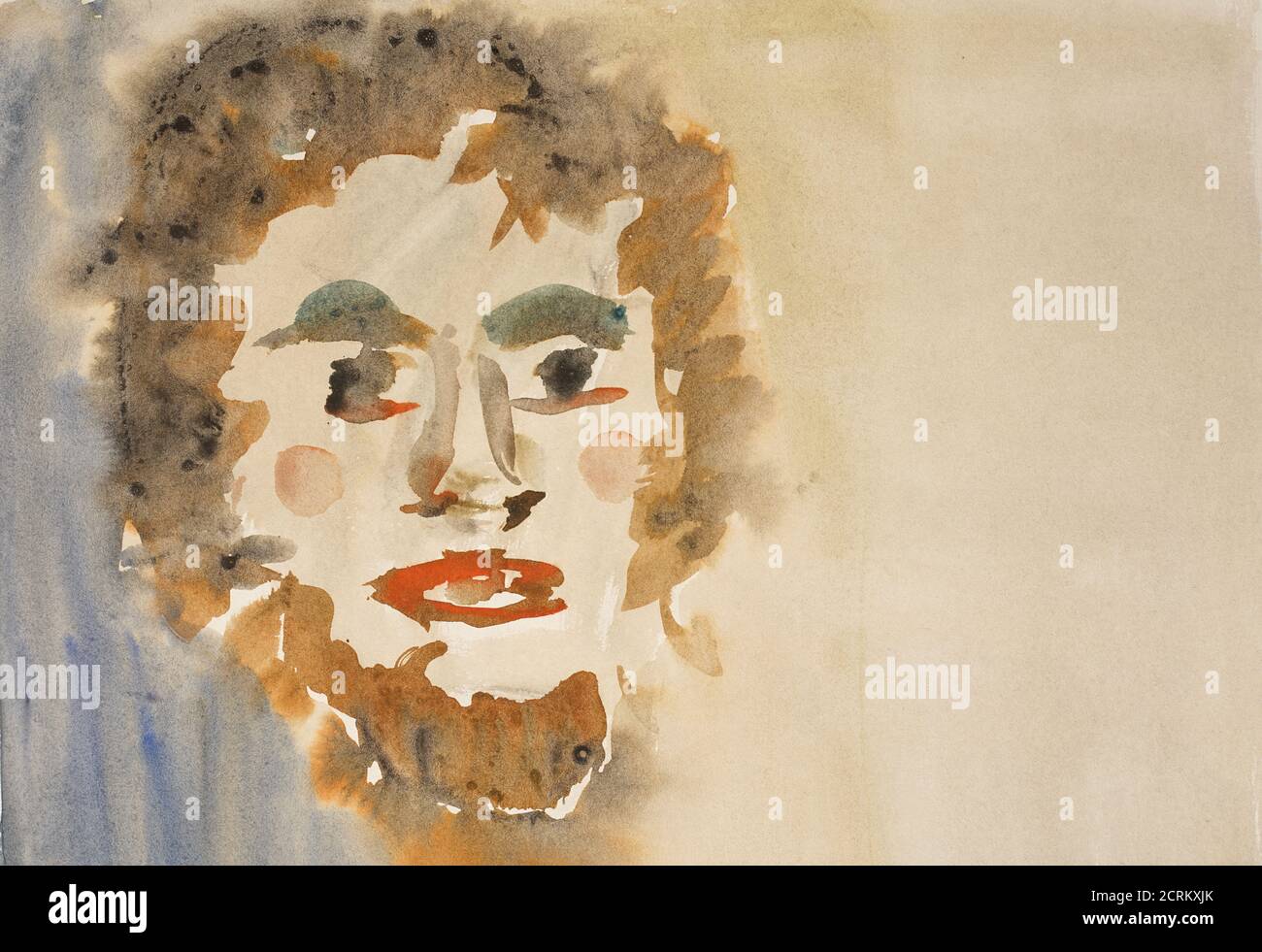 Portrait water color painting of a male human being person Stock Photo ...