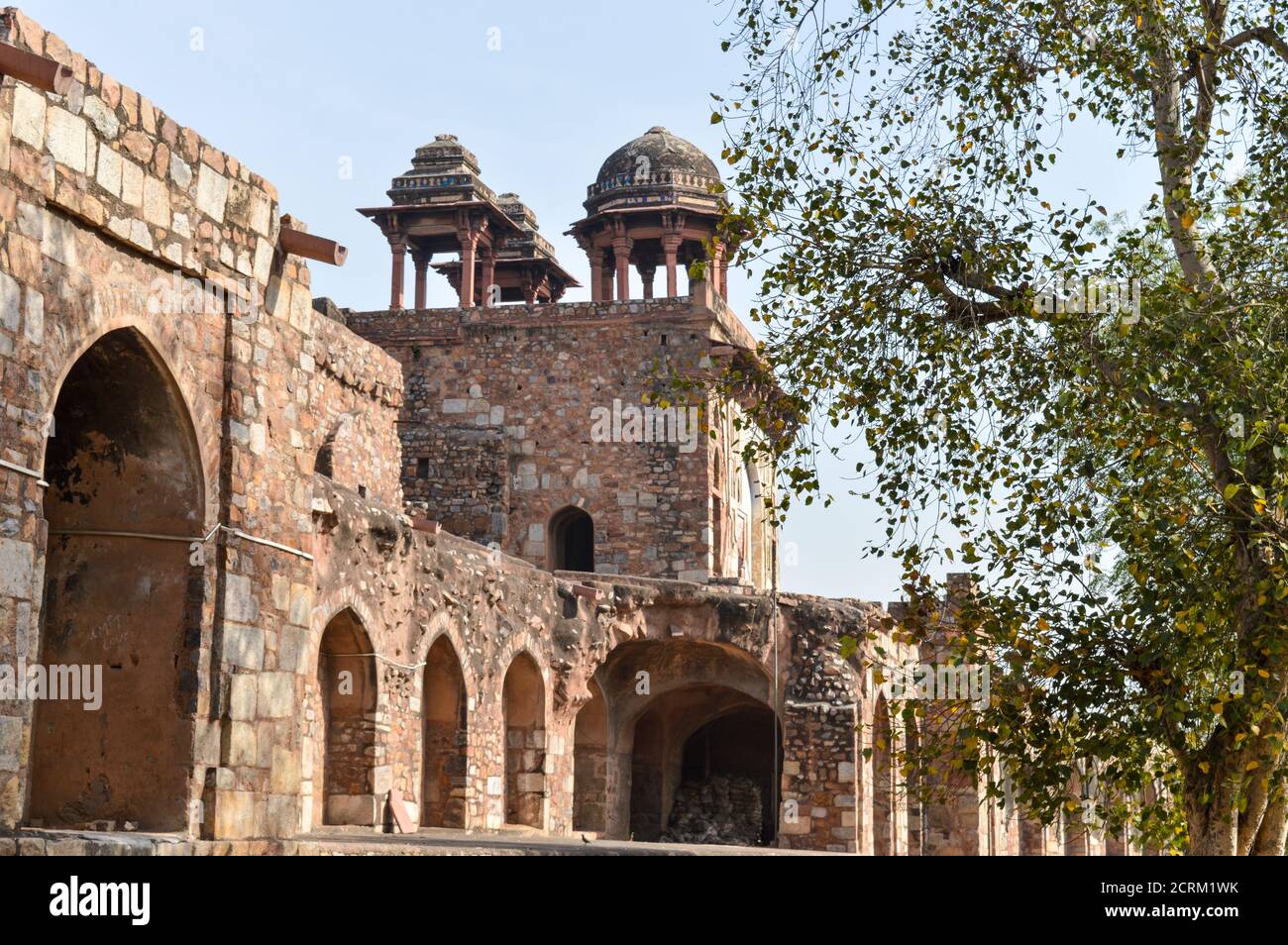 A mesmerizing view of architecture of small tomb at old fort from side ...