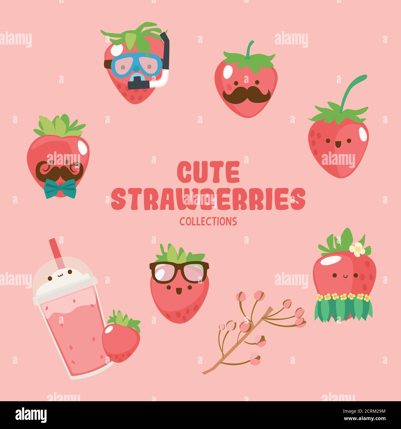 some cute objects with vibrant colors for graphics resources Stock ...