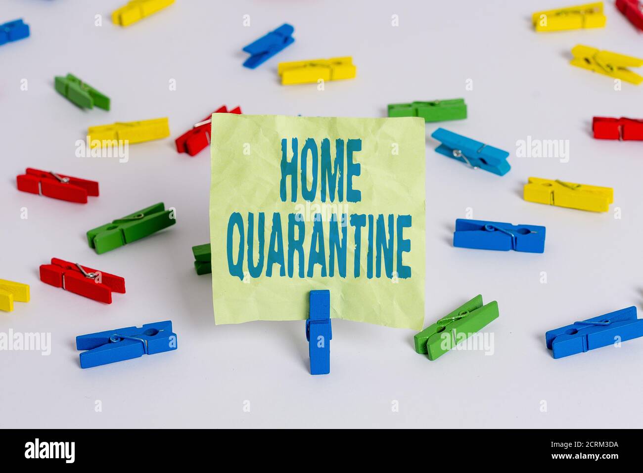 Writing note showing Home Quarantine. Business concept for Encountered ...