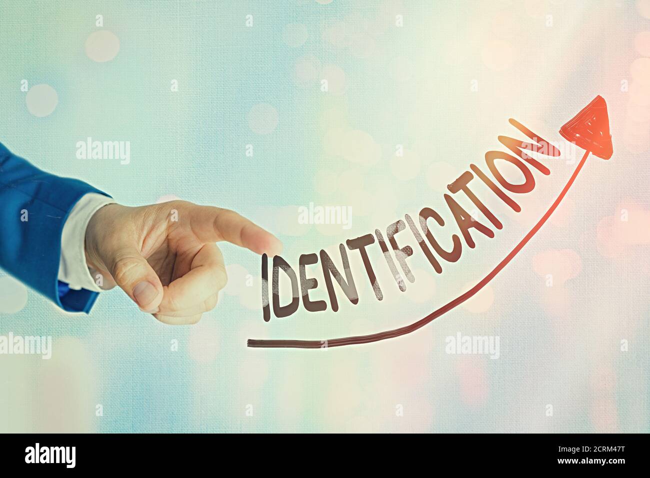 Writing note showing Identification. Business concept for proving an ...