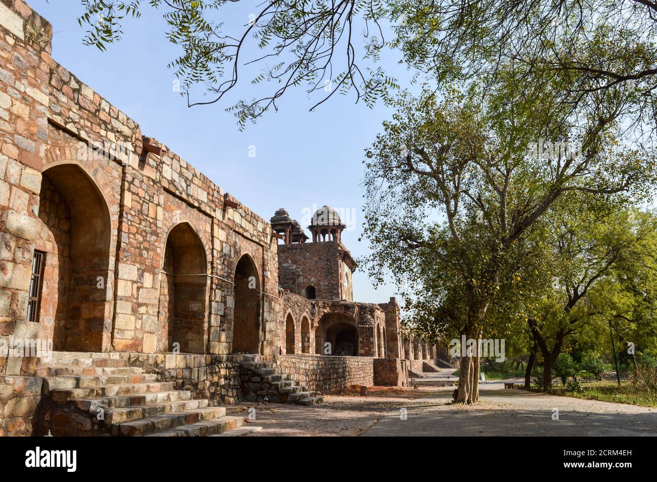 A mesmerizing view of architecture of small tomb at old fort from side ...