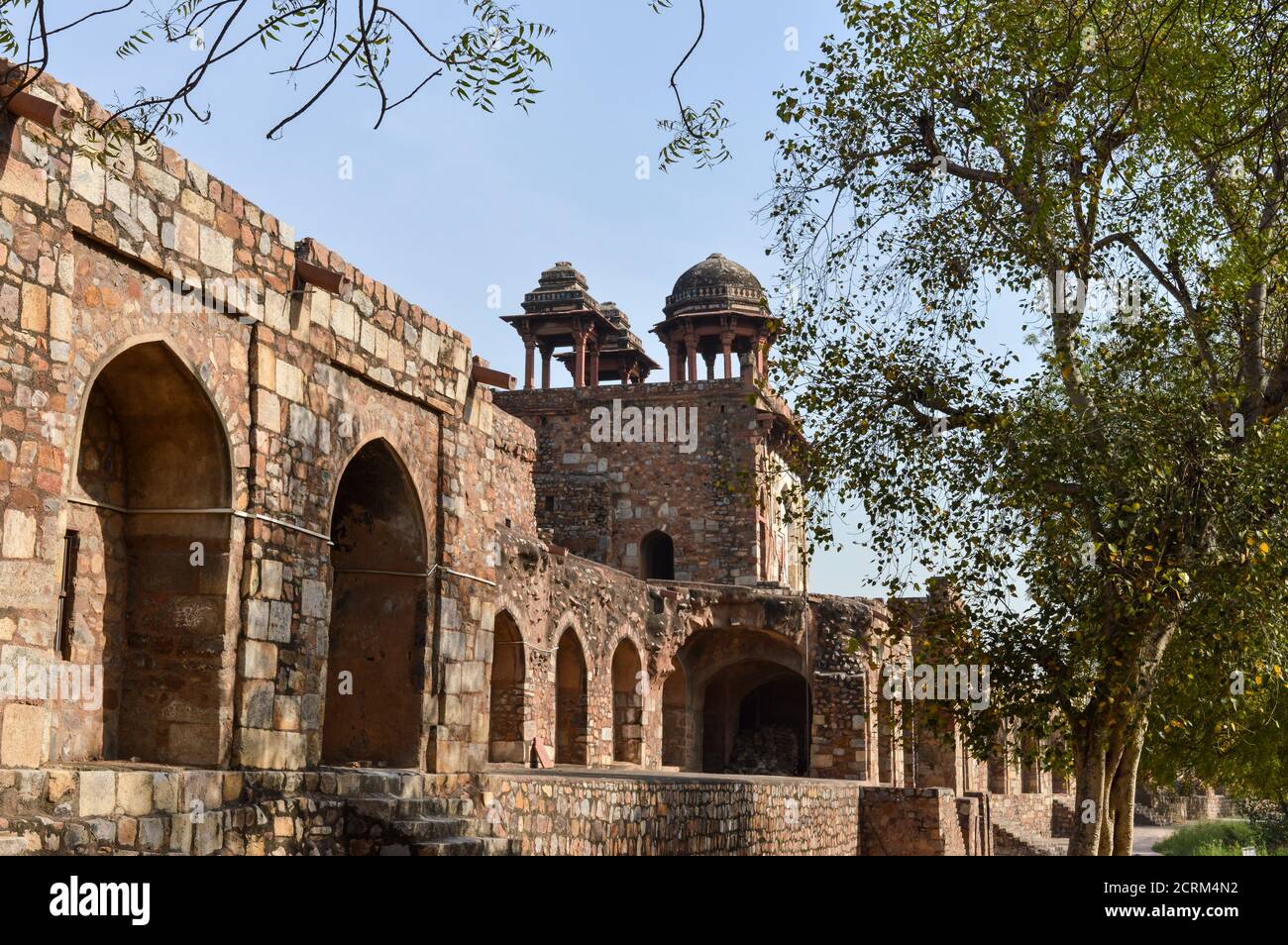 A mesmerizing view of architecture of small tomb at old fort from side ...