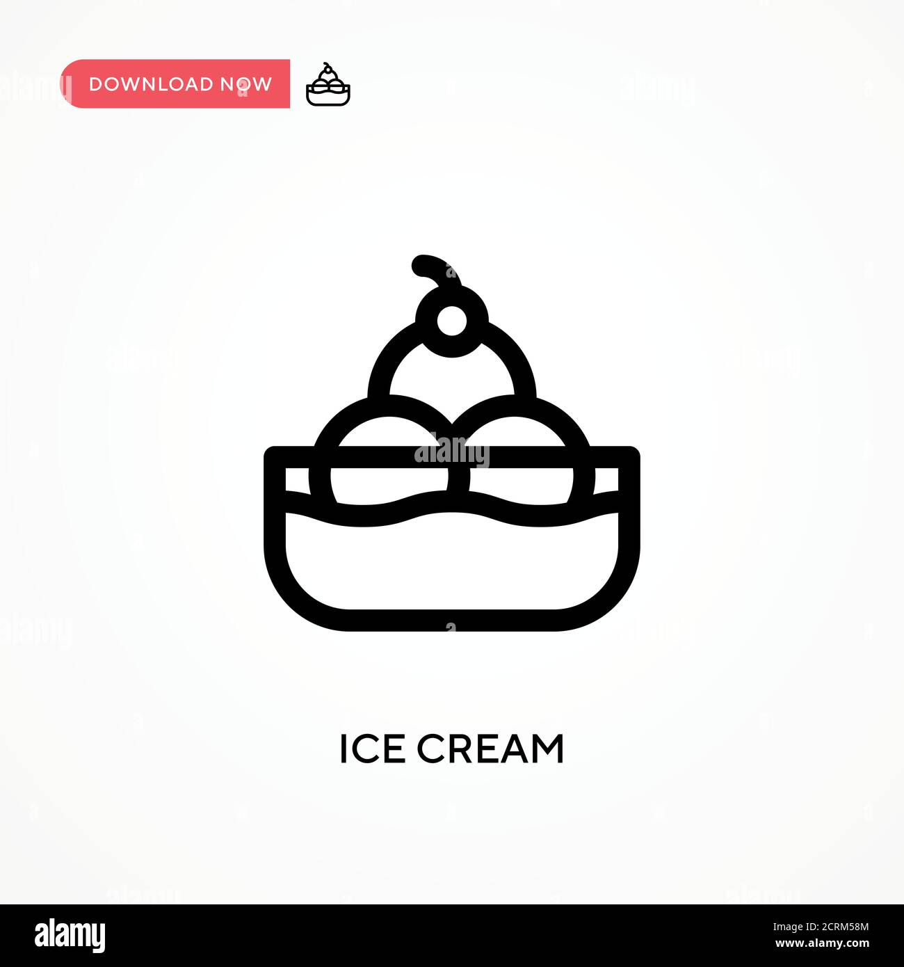 Ice cream Simple vector icon. Modern, simple flat vector illustration ...