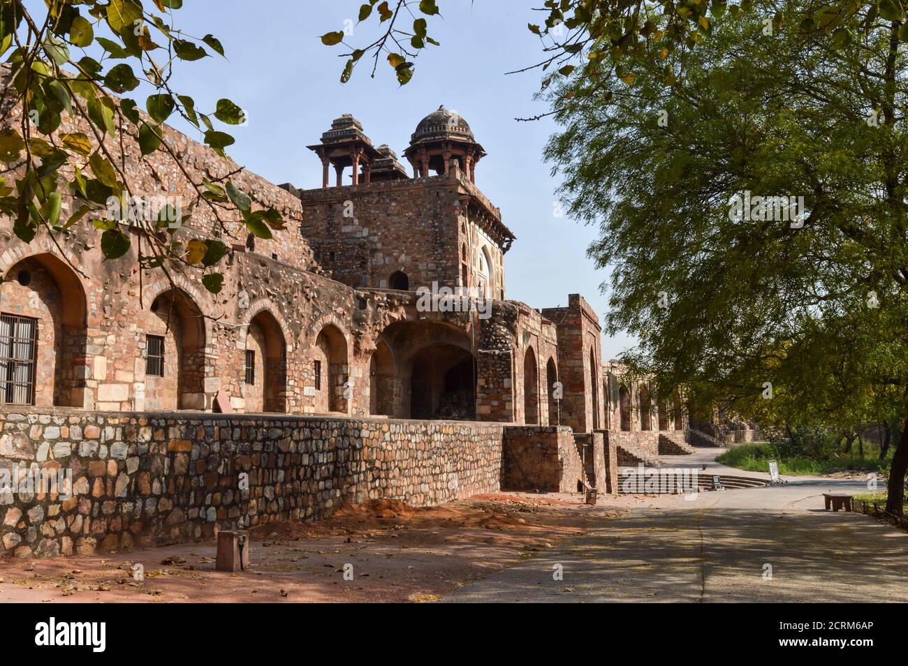 A mesmerizing view of architecture of small tomb at old fort from side ...