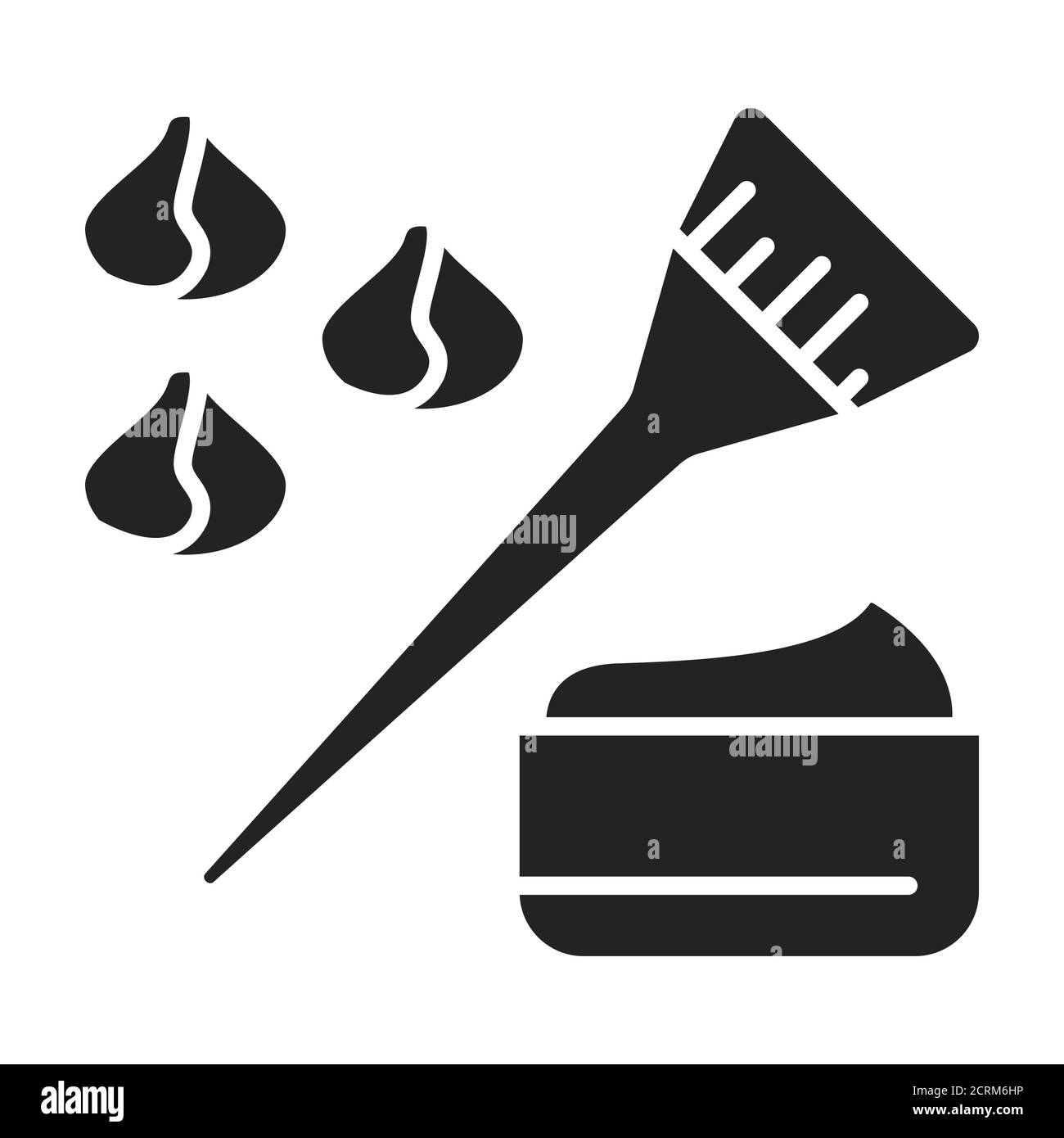 Procedure hair coloring black glyph icon. Hairdresser service. Color ...