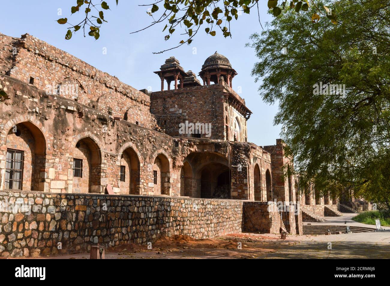 A mesmerizing view of architecture of small tomb at old fort from side ...