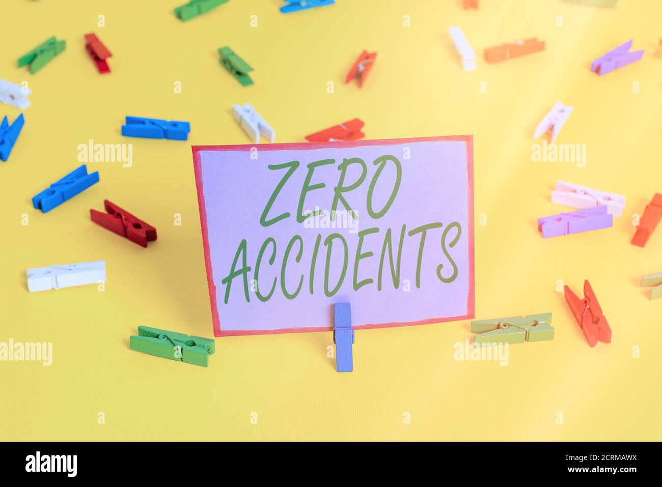 Writing note showing Zero Accidents. Business concept for important ...