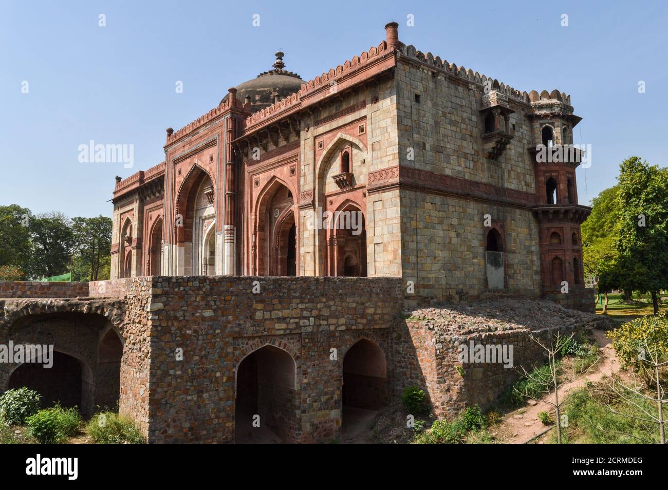 A mesmerizing view of architecture of main tomb at old fort from side ...
