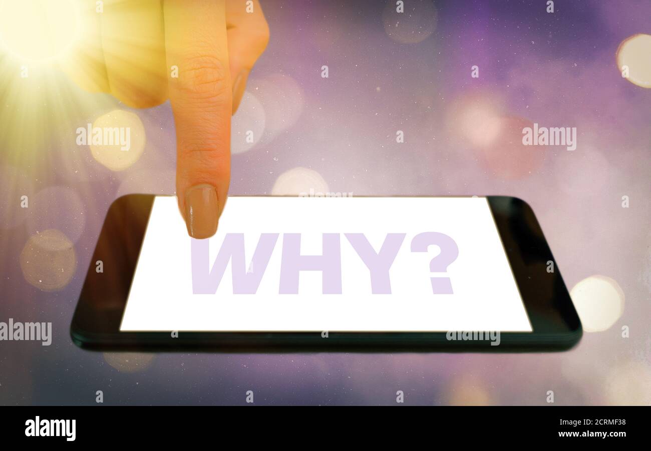 Conceptual hand writing showing Why question. Concept meaning the cause ...