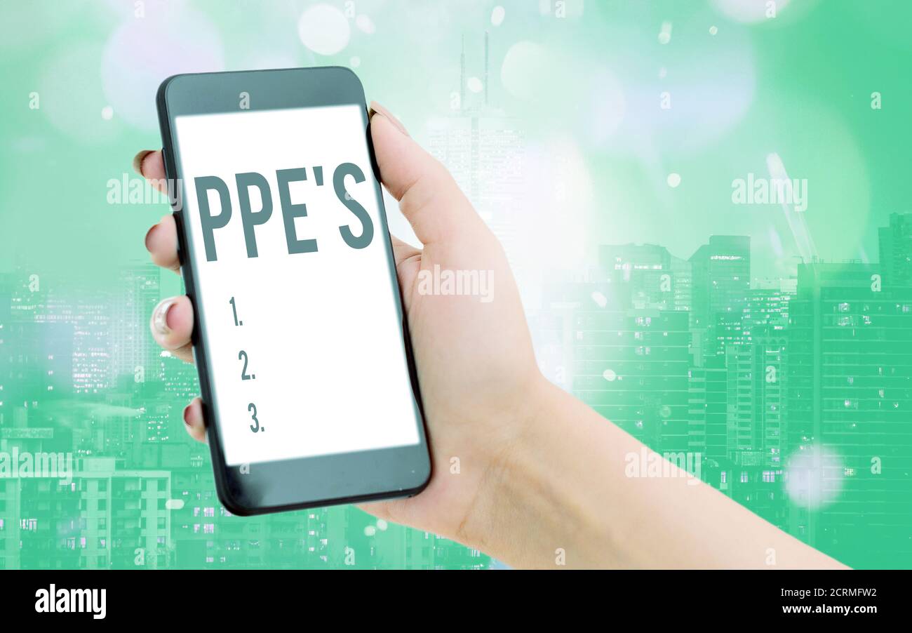 Writing note showing Ppe s is. Business concept for Specialized equipment for protection against ...