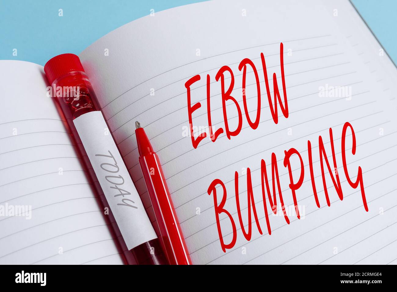 Handwriting text writing Elbow Bumping. Conceptual photo newlytrended ...