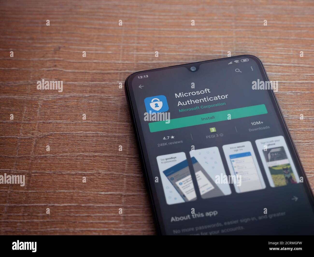 Lod, Israel - July 8, 2020: Microsoft Authenticator app play store page ...