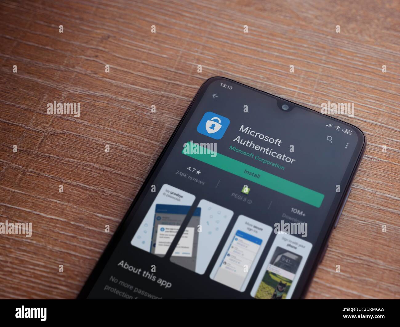 Lod, Israel - July 8, 2020: Microsoft Authenticator app play store page ...