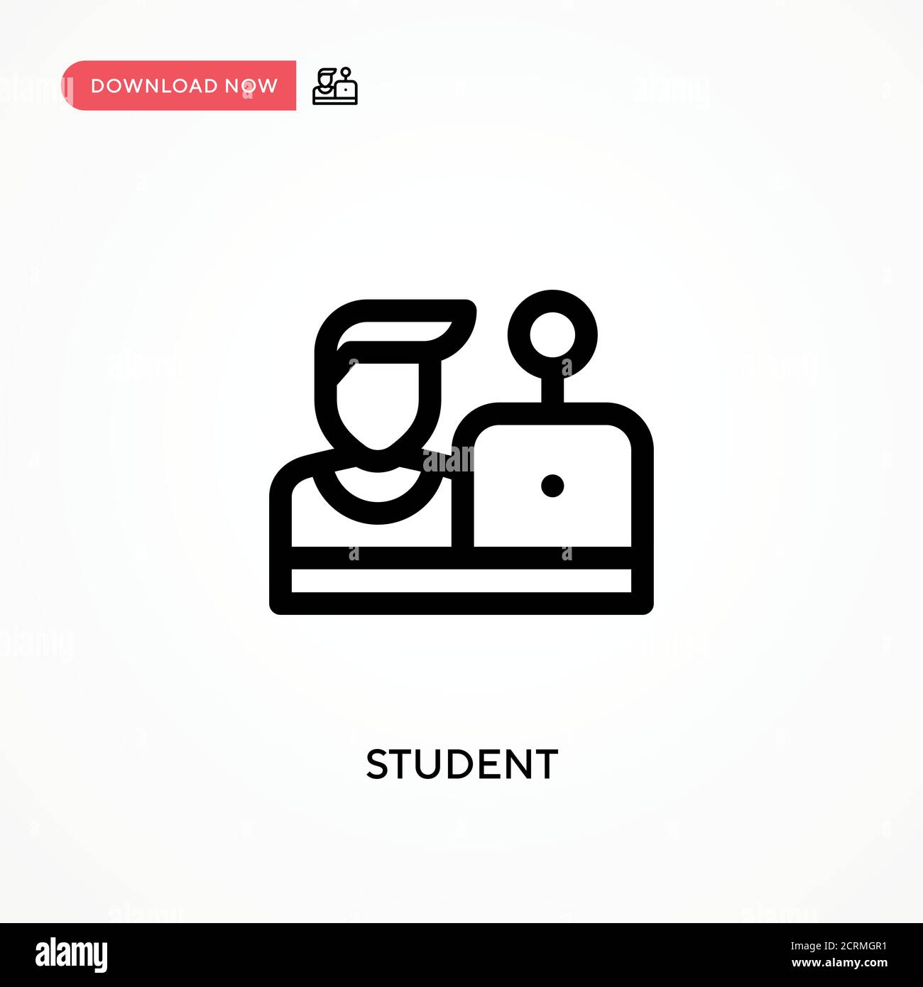 Student Simple vector icon. Modern, simple flat vector illustration for ...