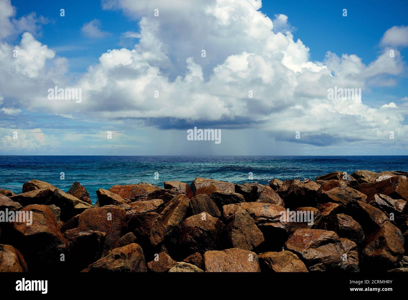 Breakwater made of stones in Fuvahmulah, Maldives Stock Photo - Alamy