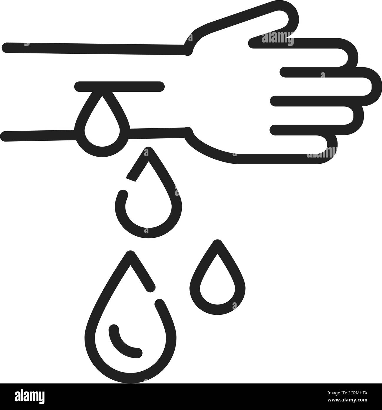 Blood loss black line icon. Bleeding arm vector element. Injury concept ...