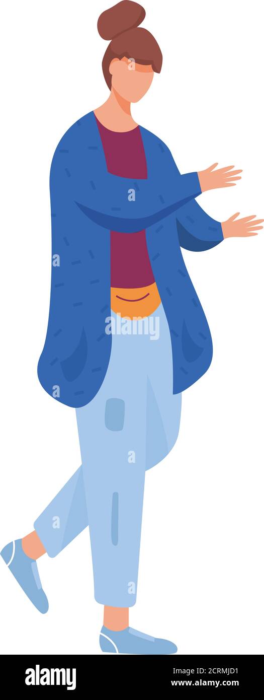 Dancing adolescent girl flat vector illustration. Teenager lifestyle ...