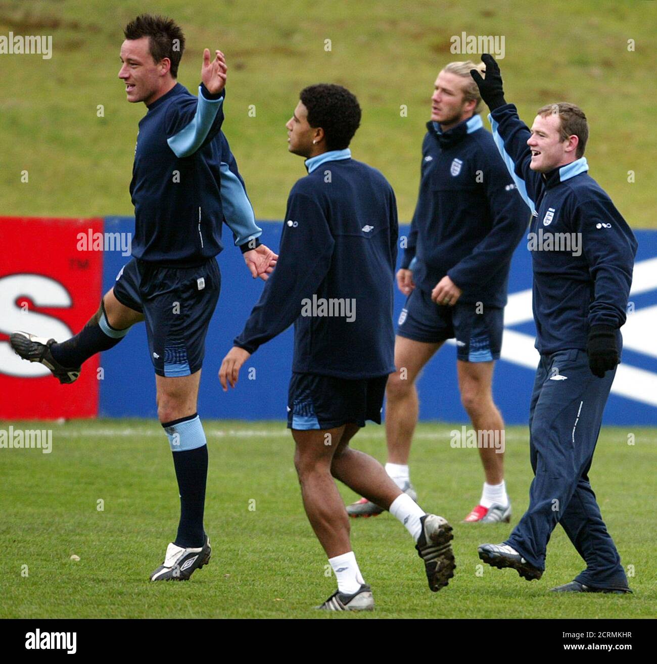 During training at the cliff training ground hi-res stock photography ...
