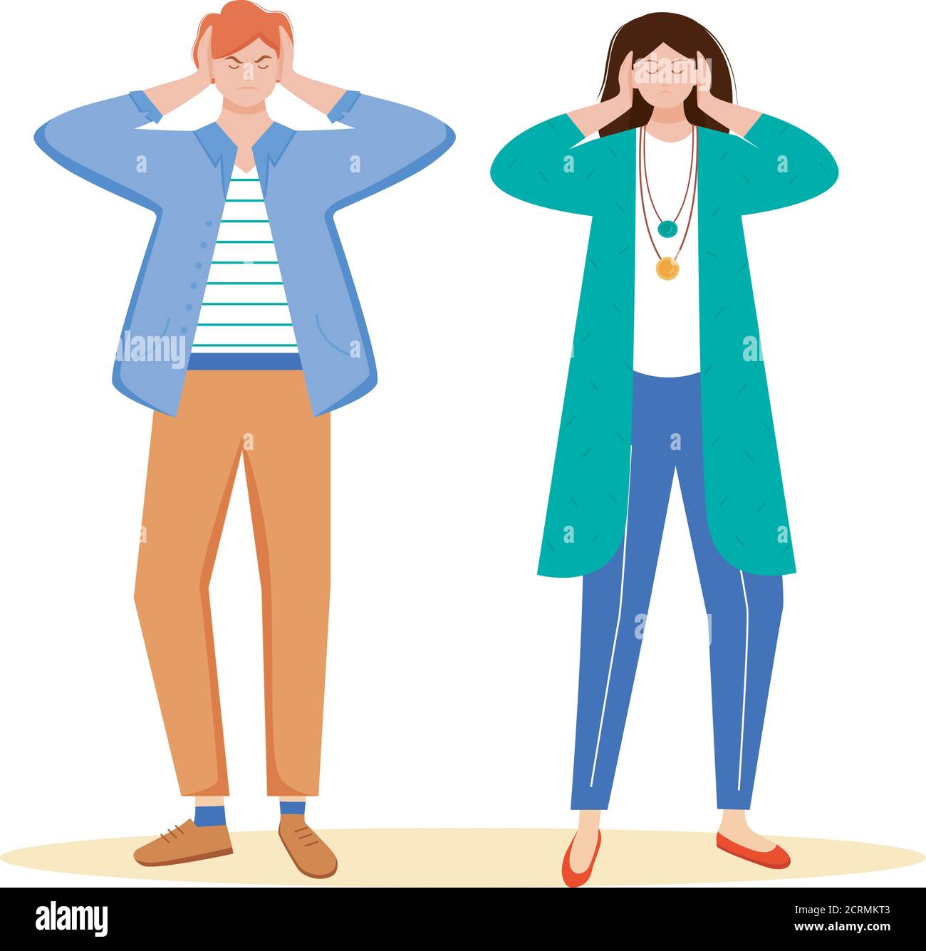 Trouble relationship flat vector illustration. Family conflict. Married ...