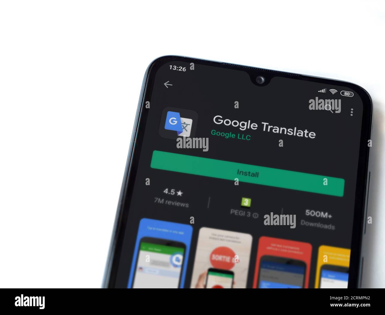Lod, Israel - July 8, 2020: Google Translate app play store page on the ...