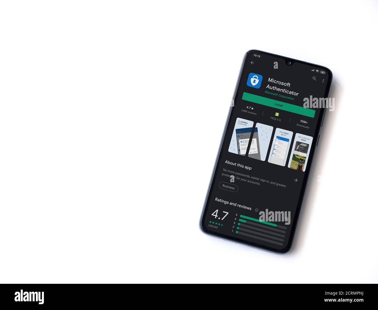 Lod, Israel - July 8, 2020: Microsoft Authenticator app play store page ...
