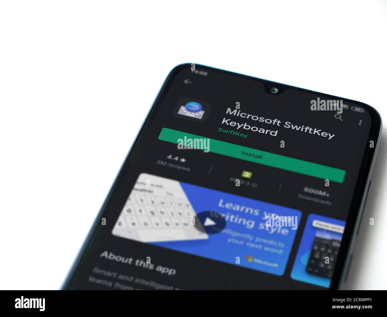 Lod, Israel - July 8, 2020: Microsoft SwiftKey Keyboard app play store ...
