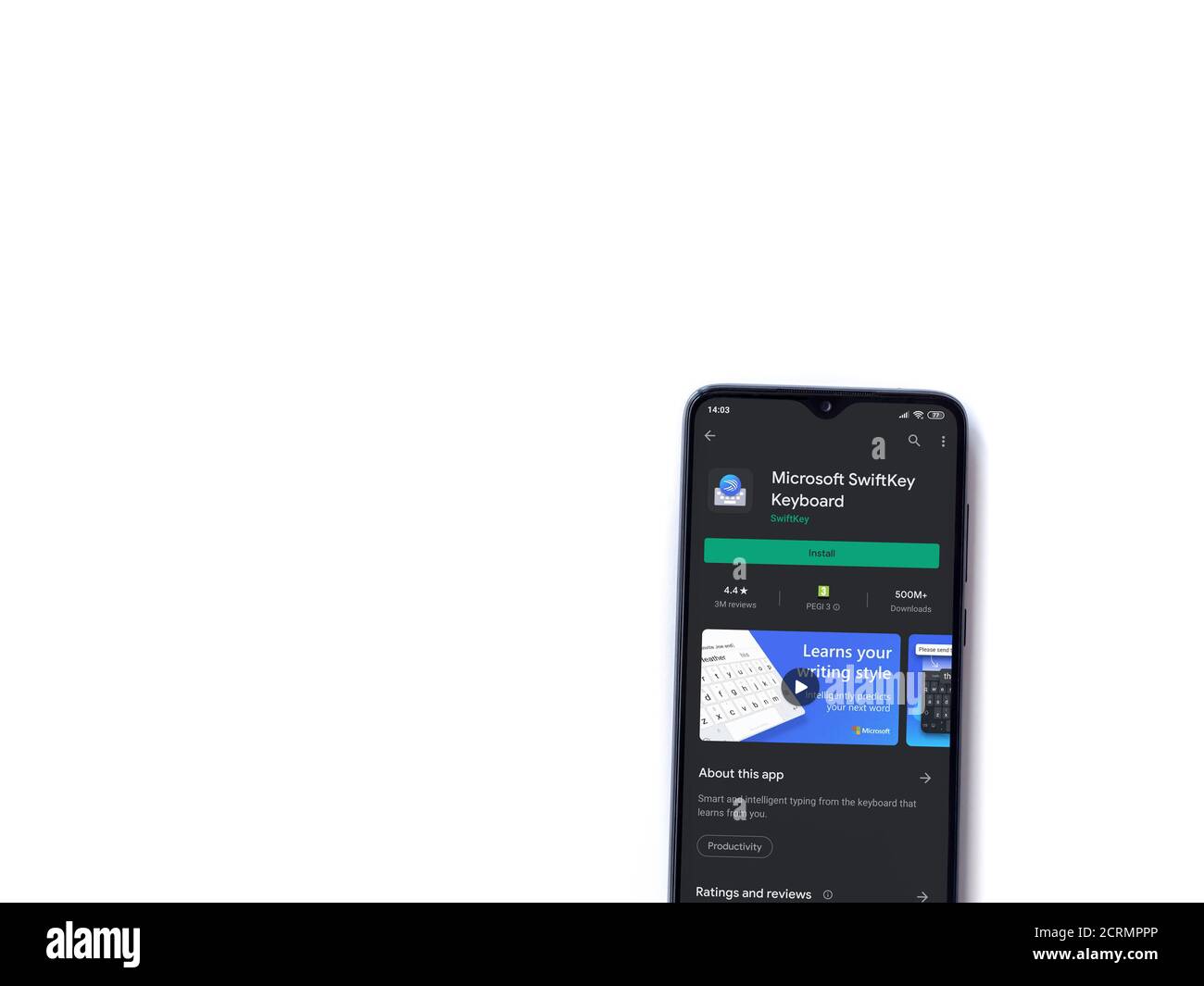 Lod, Israel - July 8, 2020: Microsoft SwiftKey Keyboard app play store ...