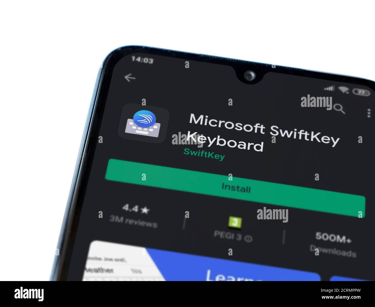 Lod, Israel - July 8, 2020: Microsoft SwiftKey Keyboard app play store ...