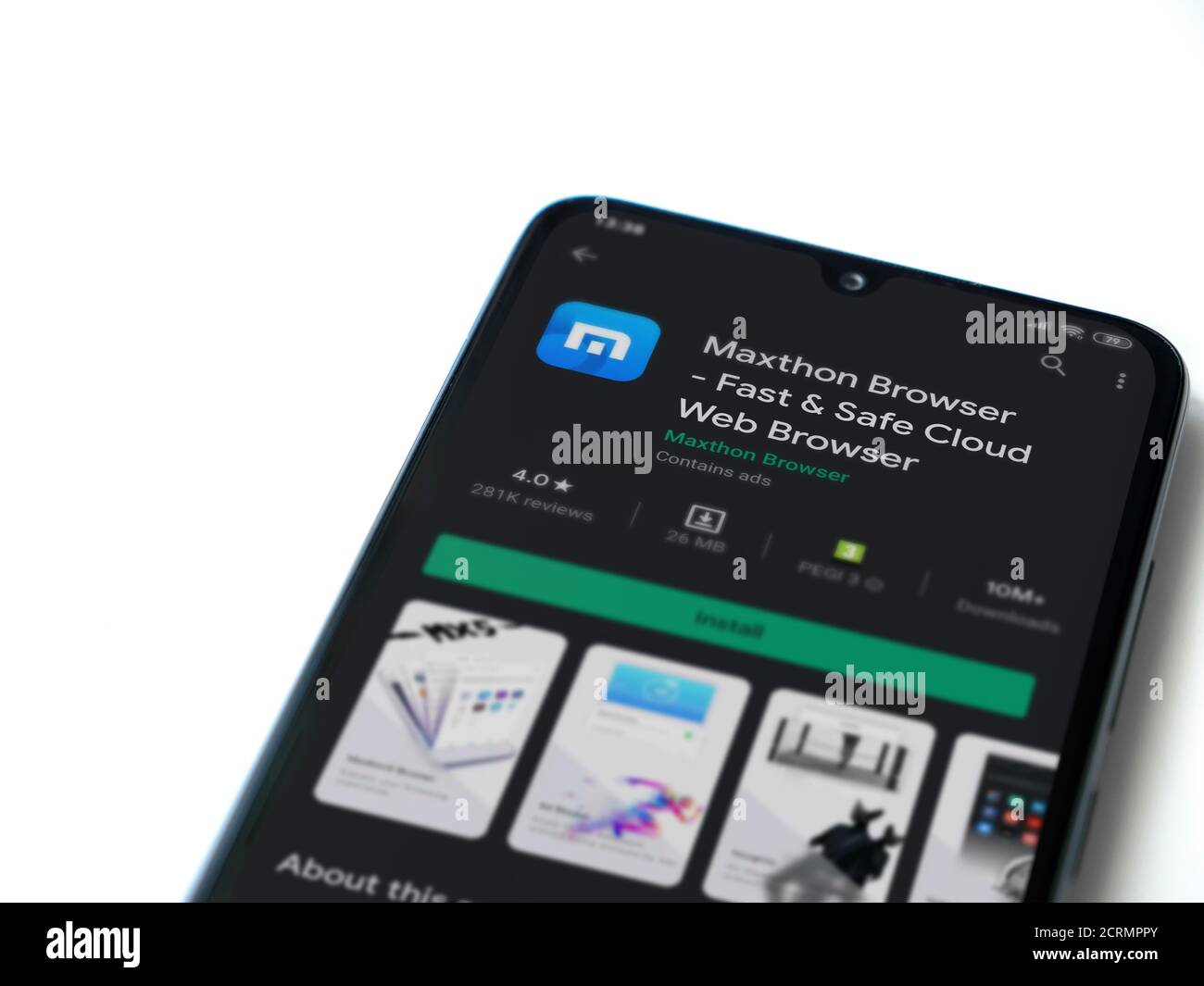 Lod, Israel - July 8, 2020: Maxthon Browser app play store page on the ...