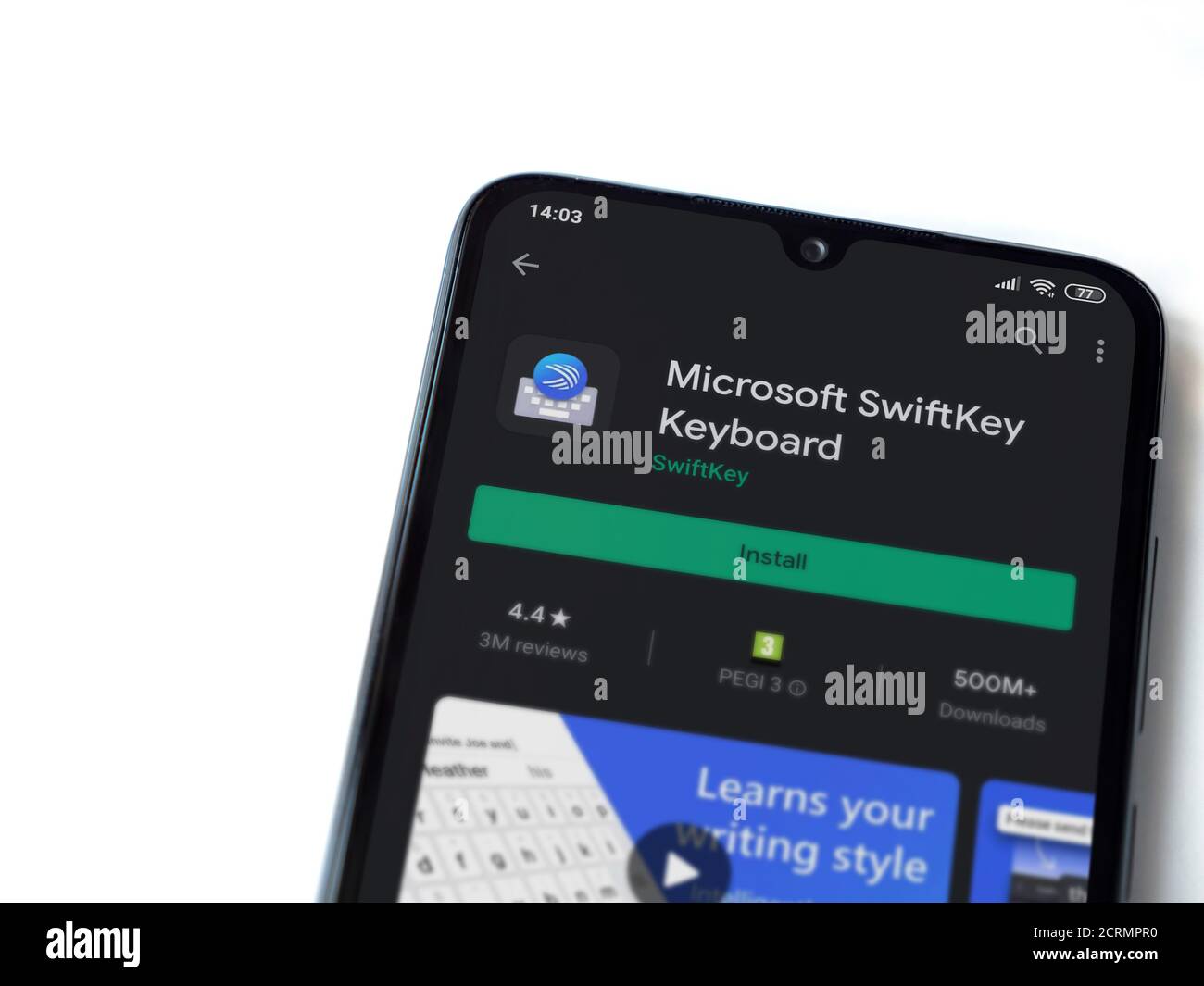 Lod, Israel - July 8, 2020: Microsoft SwiftKey Keyboard app play store ...
