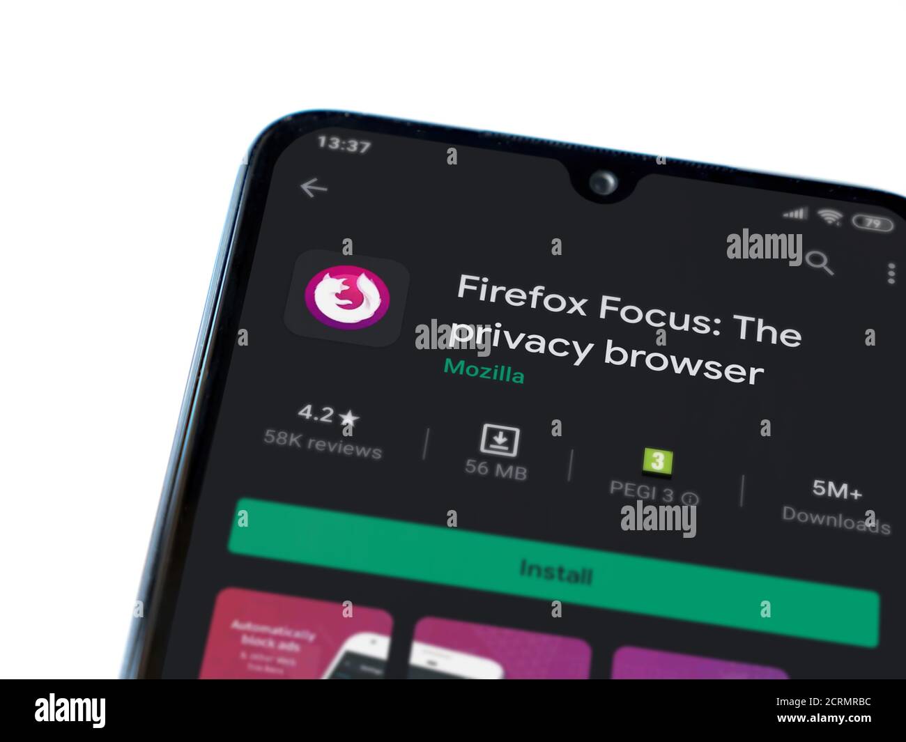 Lod, Israel - July 8, 2020: Firefox Focus app play store page on the ...