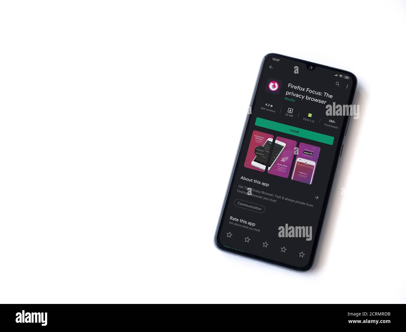 Lod, Israel - July 8, 2020: Firefox Focus app play store page on the ...