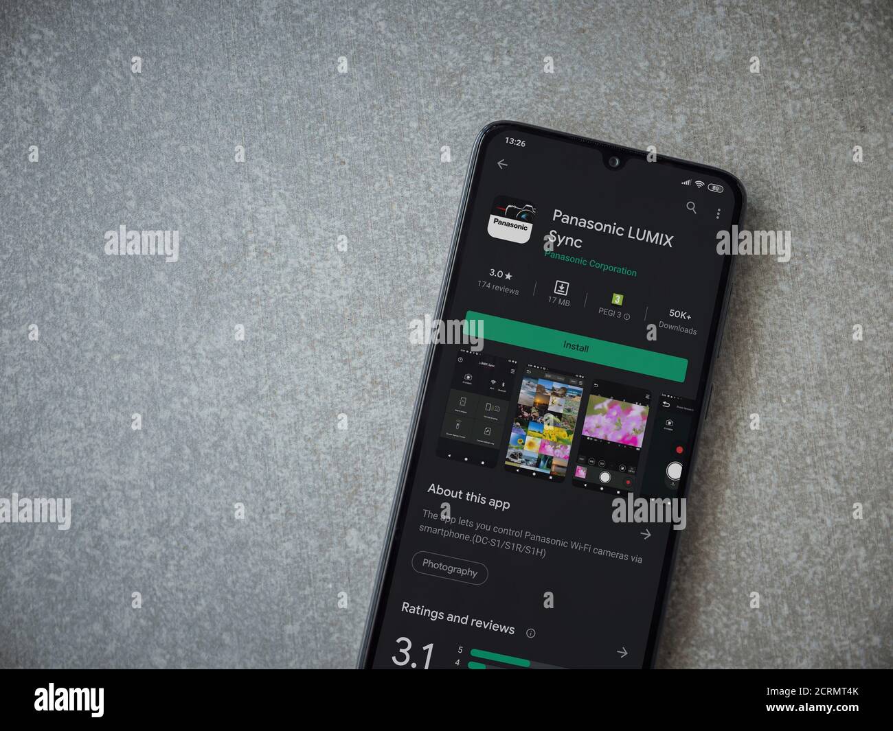 Lod, Israel - July 8, 2020: Panasonic LUMIX Sync app play store page on ...
