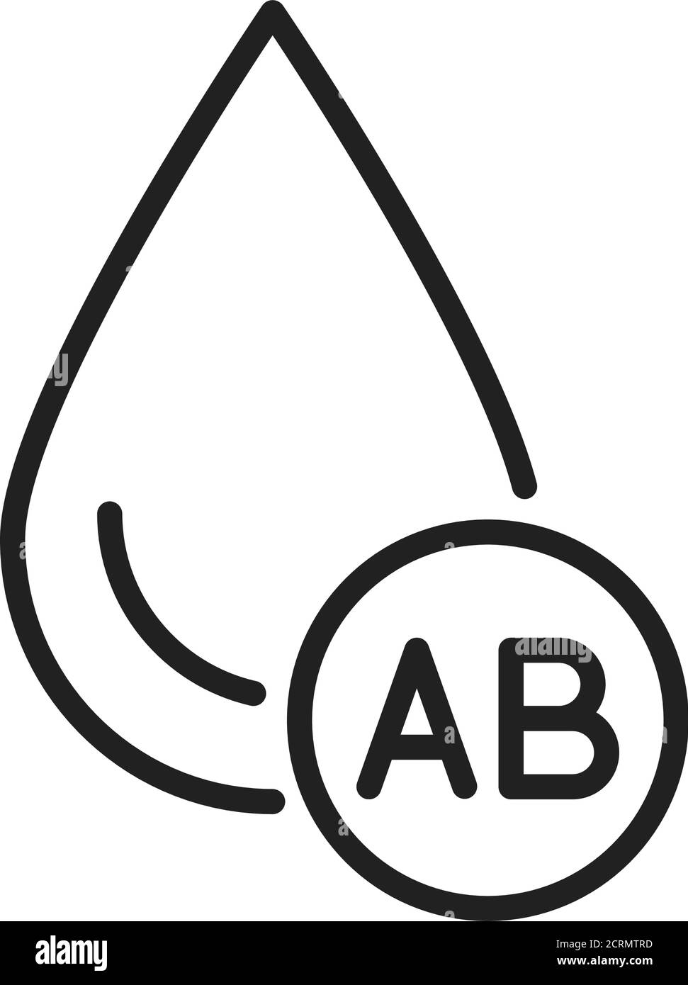 AB blood group black line icon. Donorship concept. Pictogram for web ...