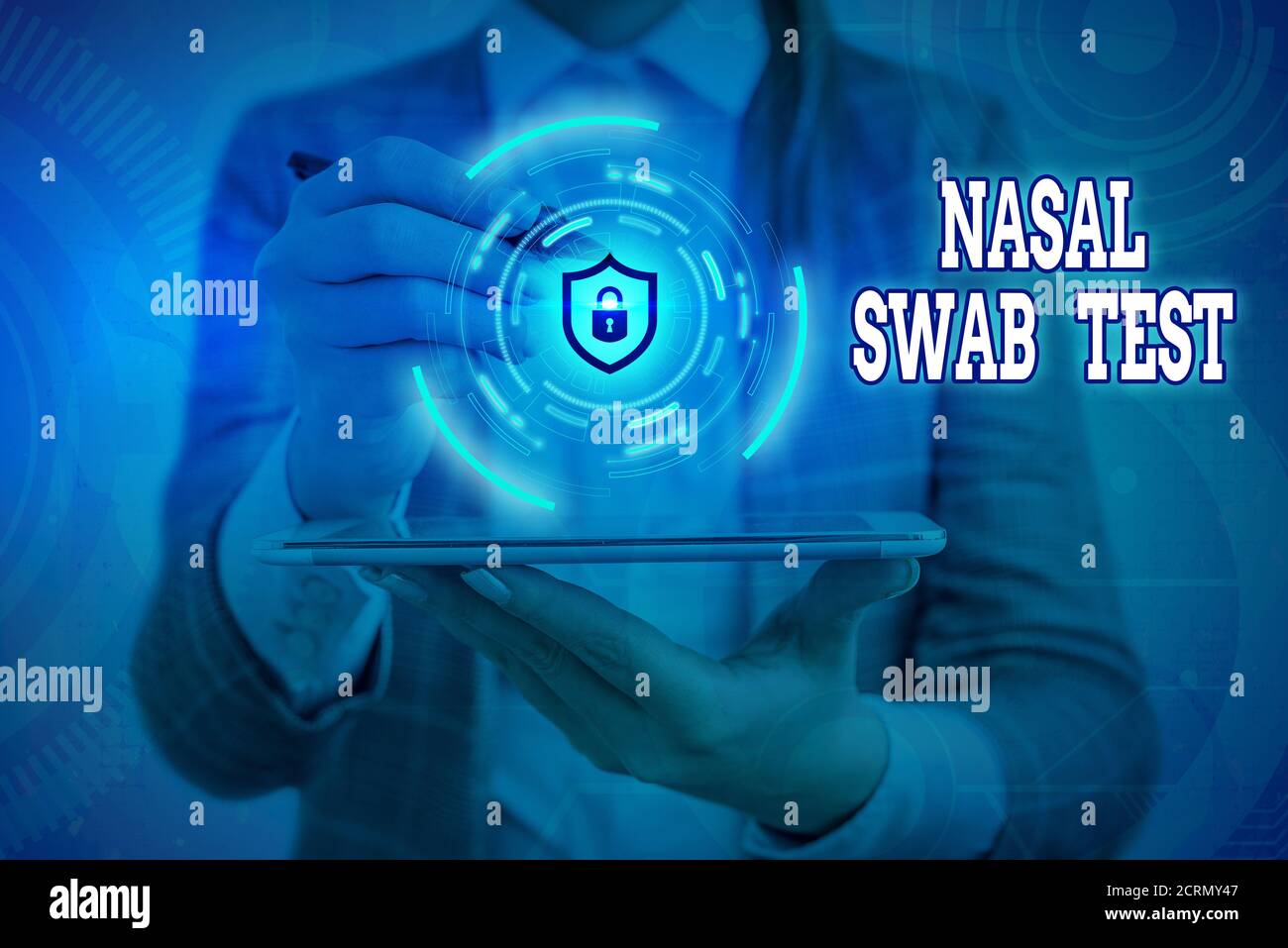 Conceptual hand writing showing Nasal Swab Test. Concept meaning ...