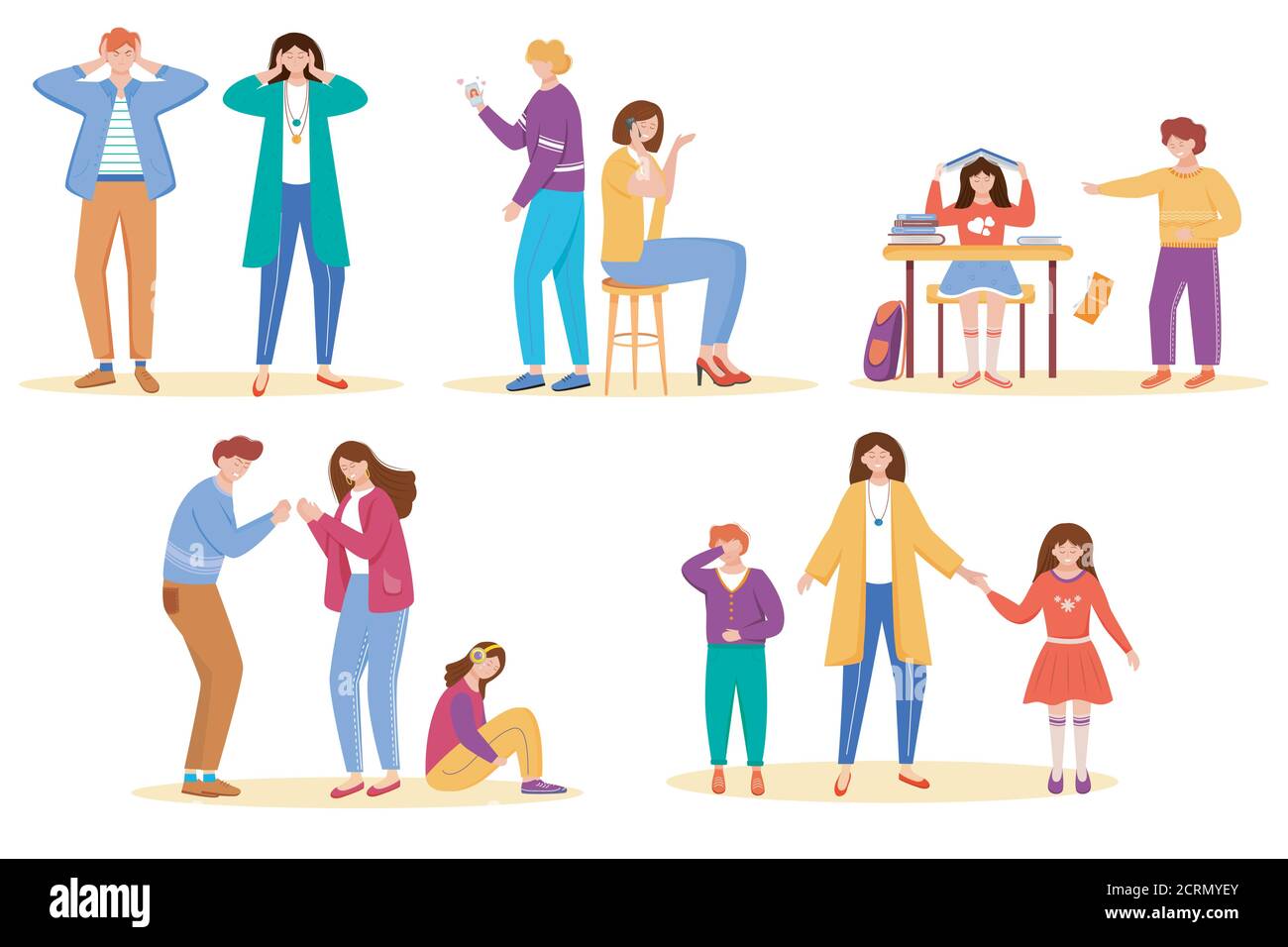 Partner up cartoon boy and girl Cut Out Stock Images & Pictures - Alamy