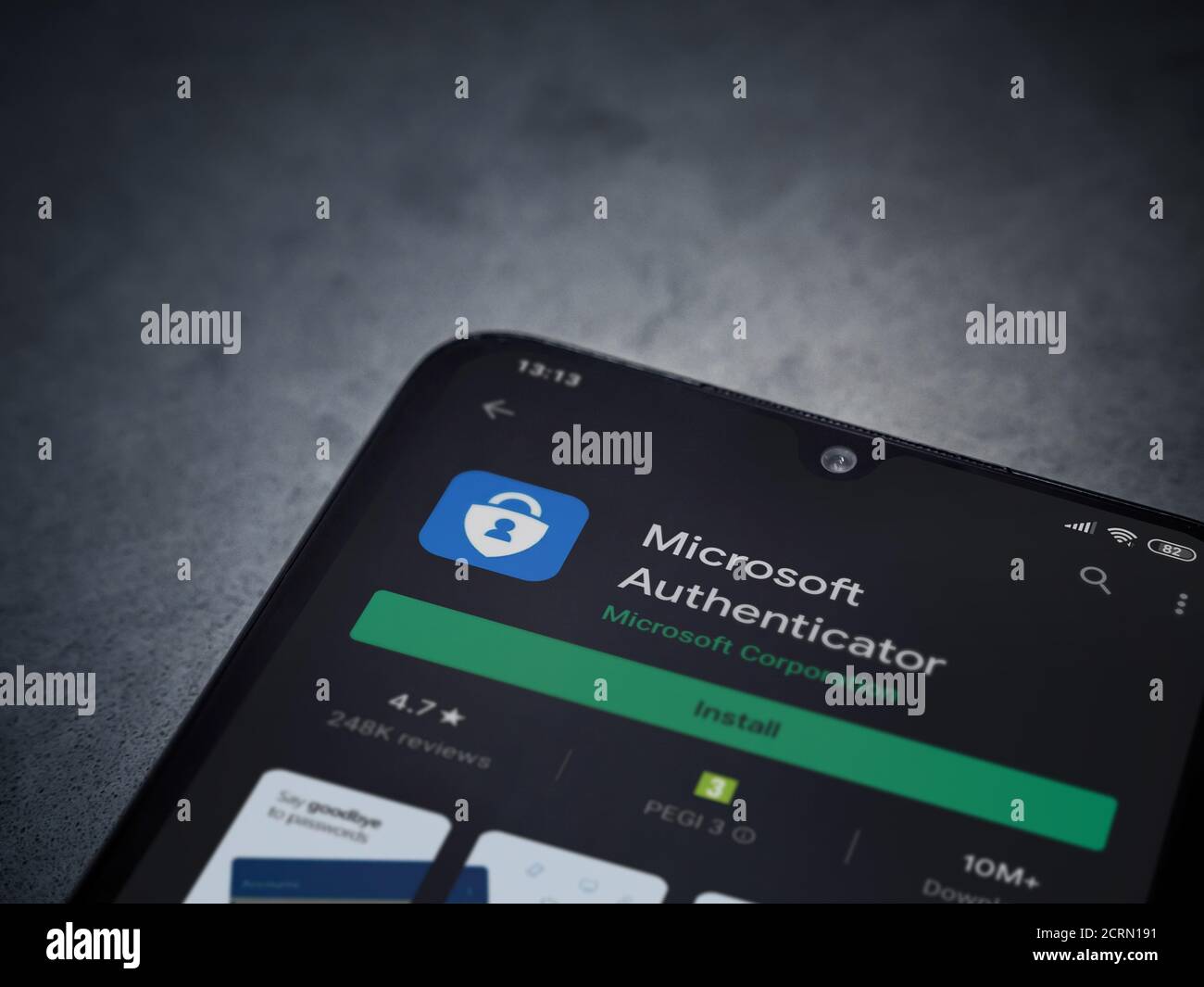 Lod, Israel - July 8, 2020: Microsoft Authenticator app play store page ...