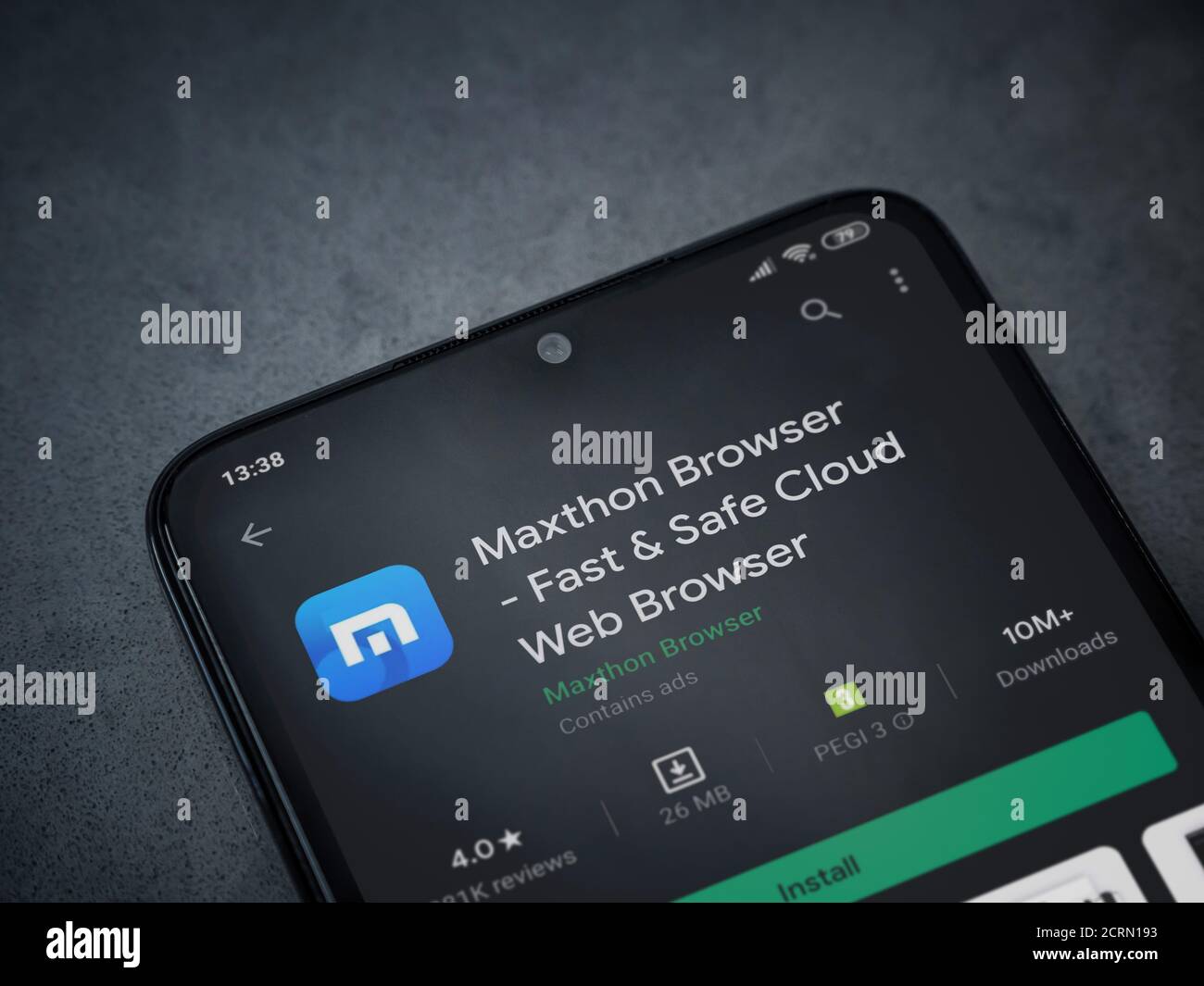 Lod, Israel - July 8, 2020: Maxthon Browser app play store page on the ...