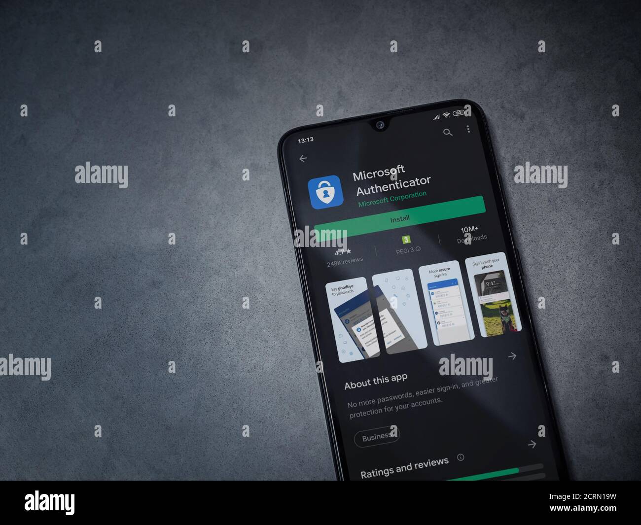 Lod, Israel - July 8, 2020: Microsoft Authenticator app play store page ...