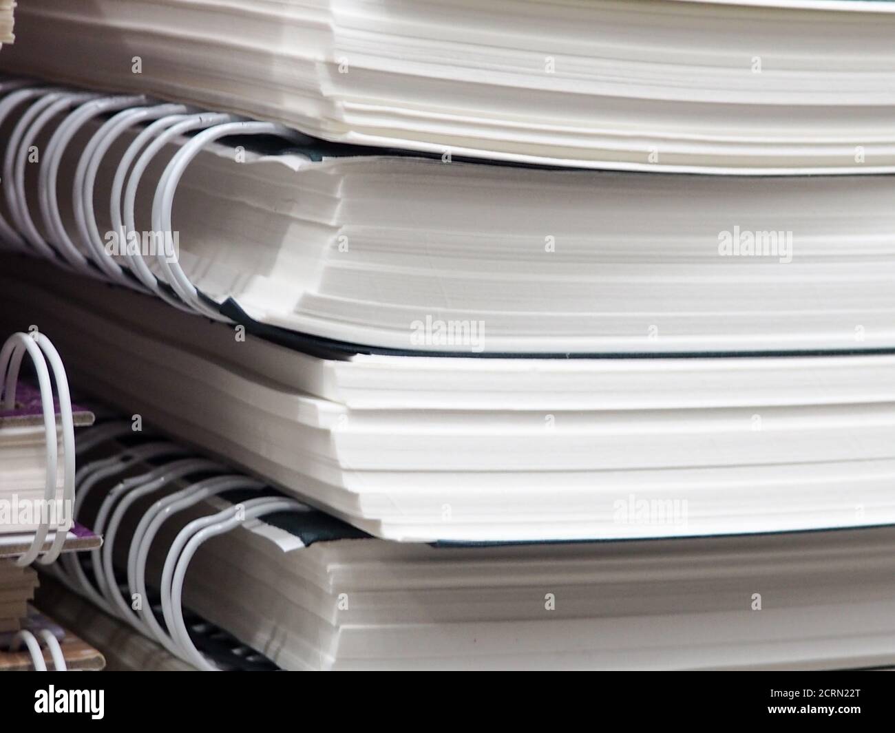 Spring-bound documents. Documents fastened by a spring. Craft notepads ...