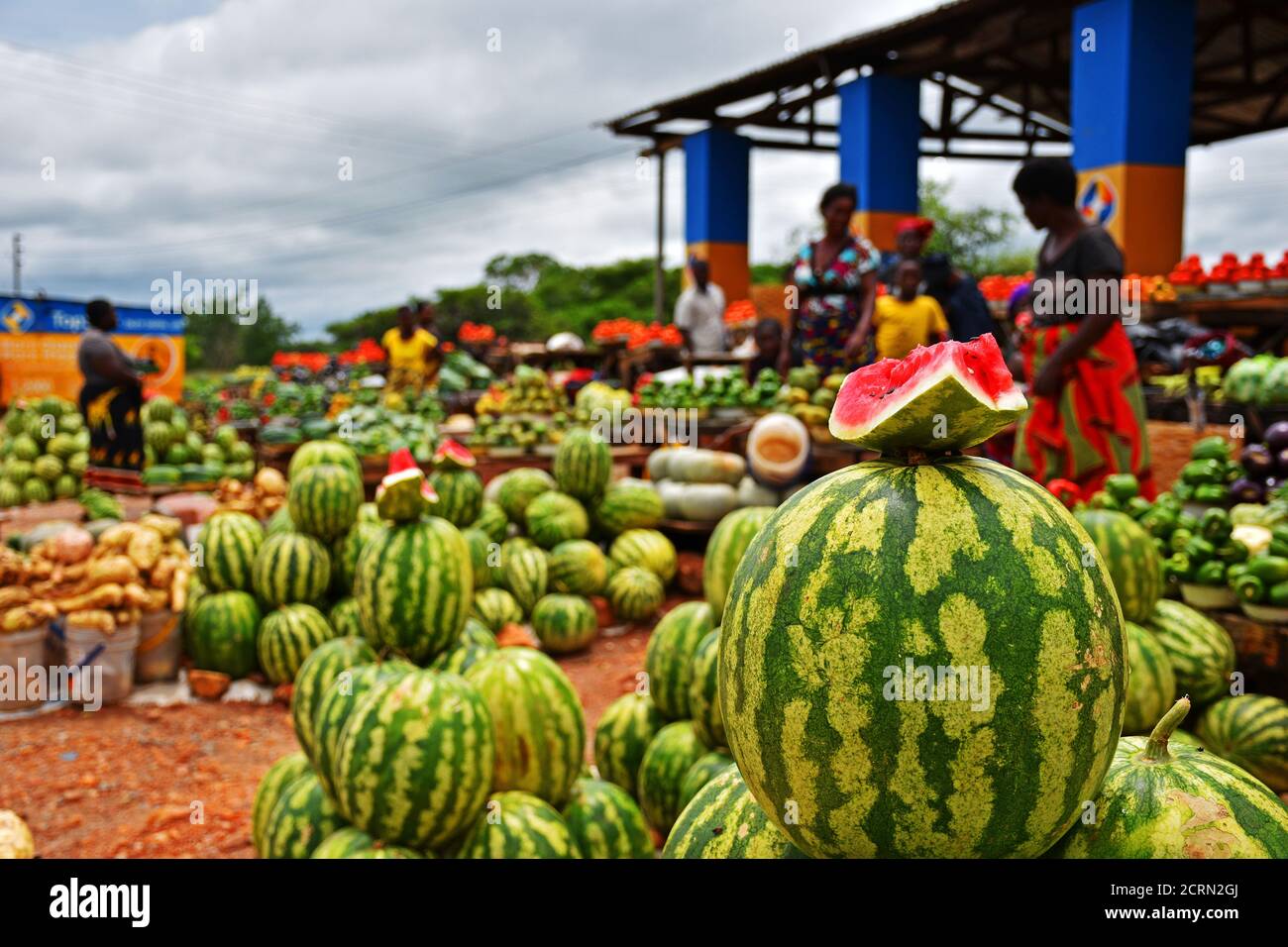 Colourful Fruit Market in Zambia Stock Photo - Alamy