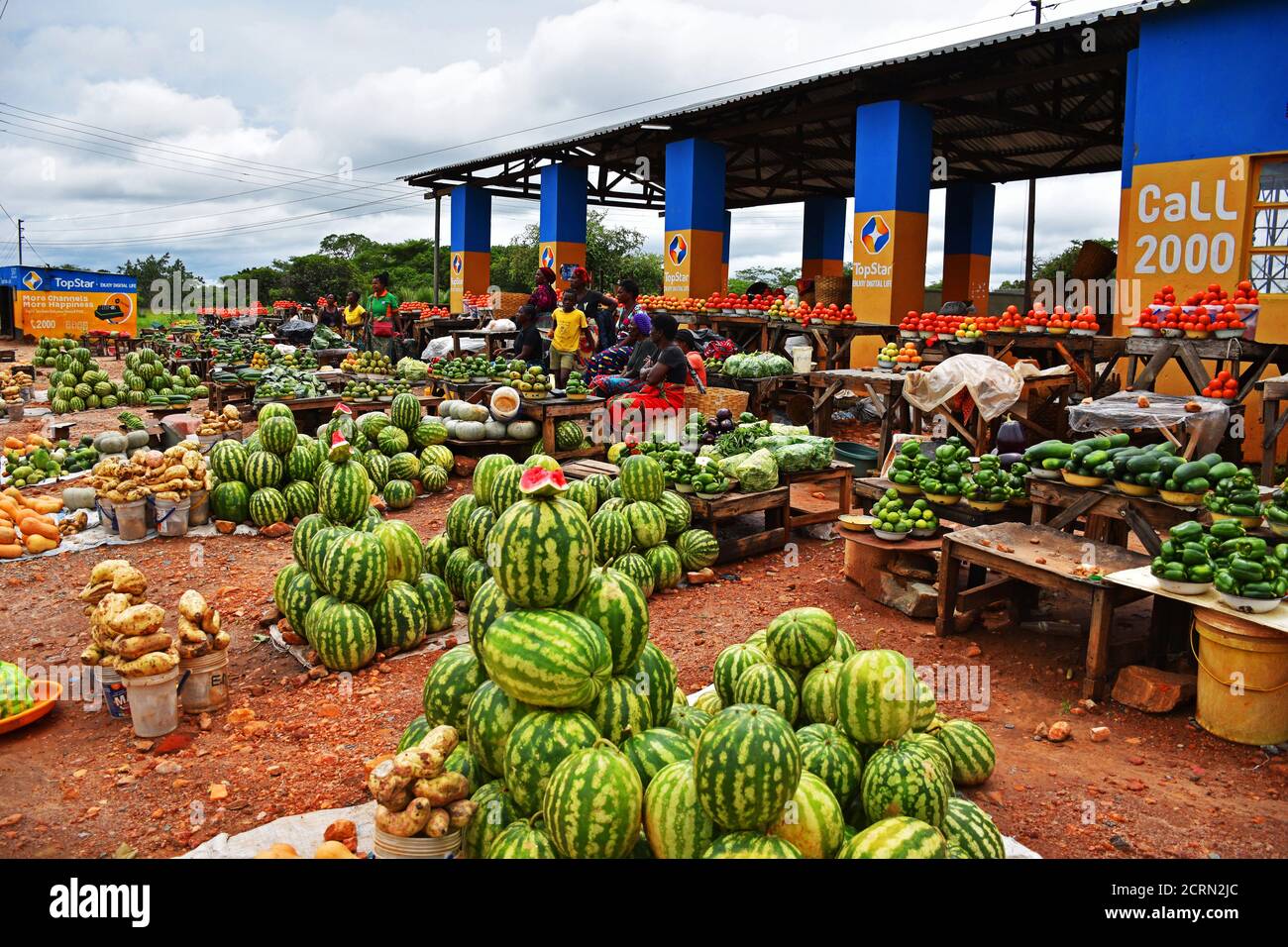 Colourful Fruit Market in Zambia Stock Photo - Alamy