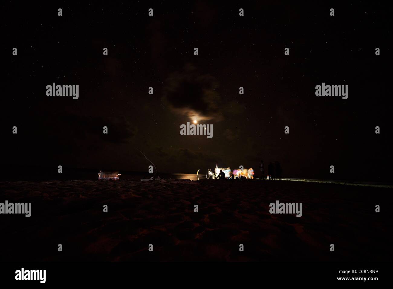 barbecue on the beach at night in maldives Stock Photo - Alamy