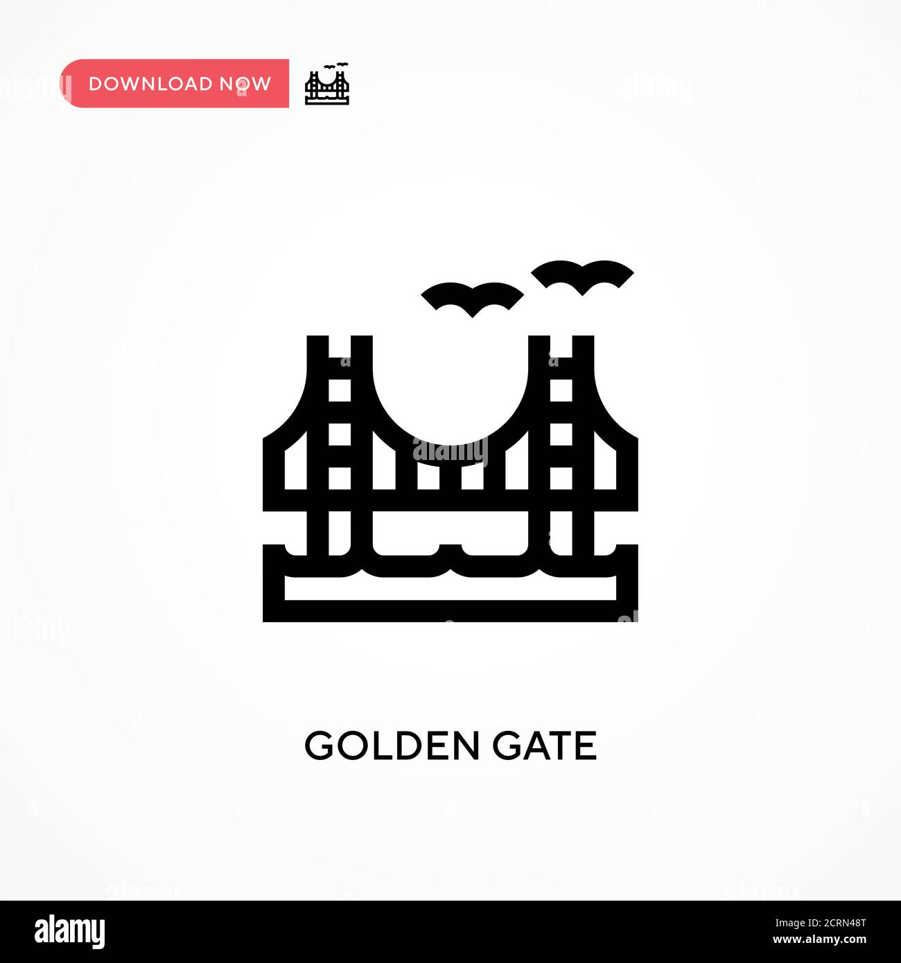 Golden gate Simple vector icon. Modern, simple flat vector illustration ...