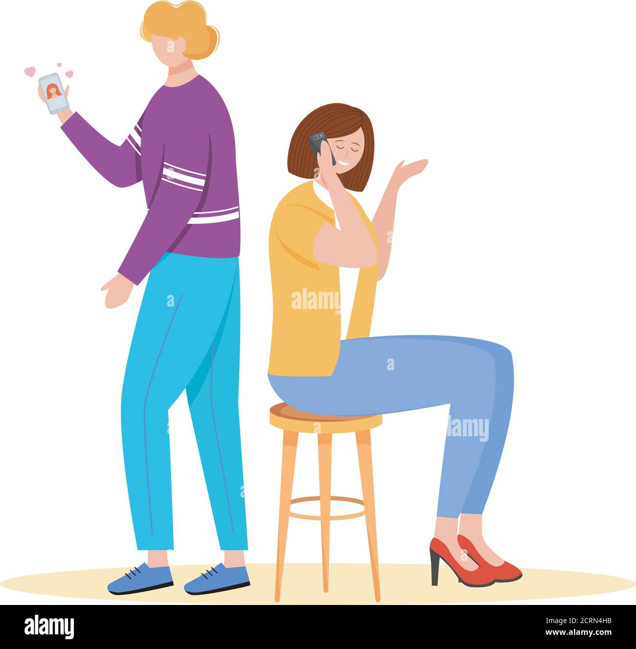 Couple cheat phone Stock Vector Images - Alamy