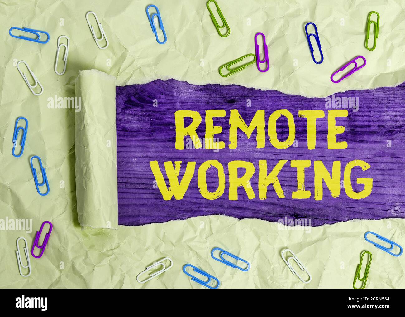 Handwriting text writing Remote Working. Conceptual photo style that ...