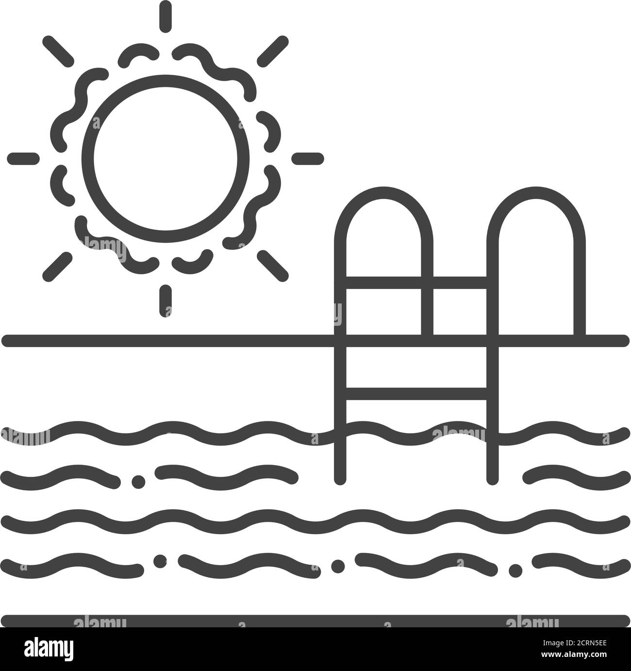 Swimming pool black line icon. Hotel resort sign. Outdoor recreation ...