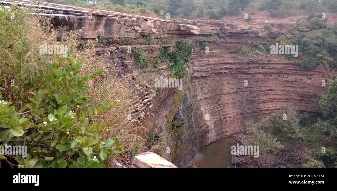 Tropical waterfall Lower drop Falls and a small crystal clear pond ...